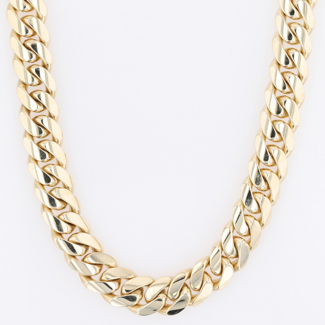 10.2mm Cuban Link Chain 24.25" Necklace 14k Yellow Gold 174.17 Grams