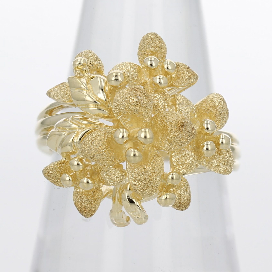 18.8mm Textured Flower Statement Ring 14k Yellow Gold 6.37 Grams Size 7.25