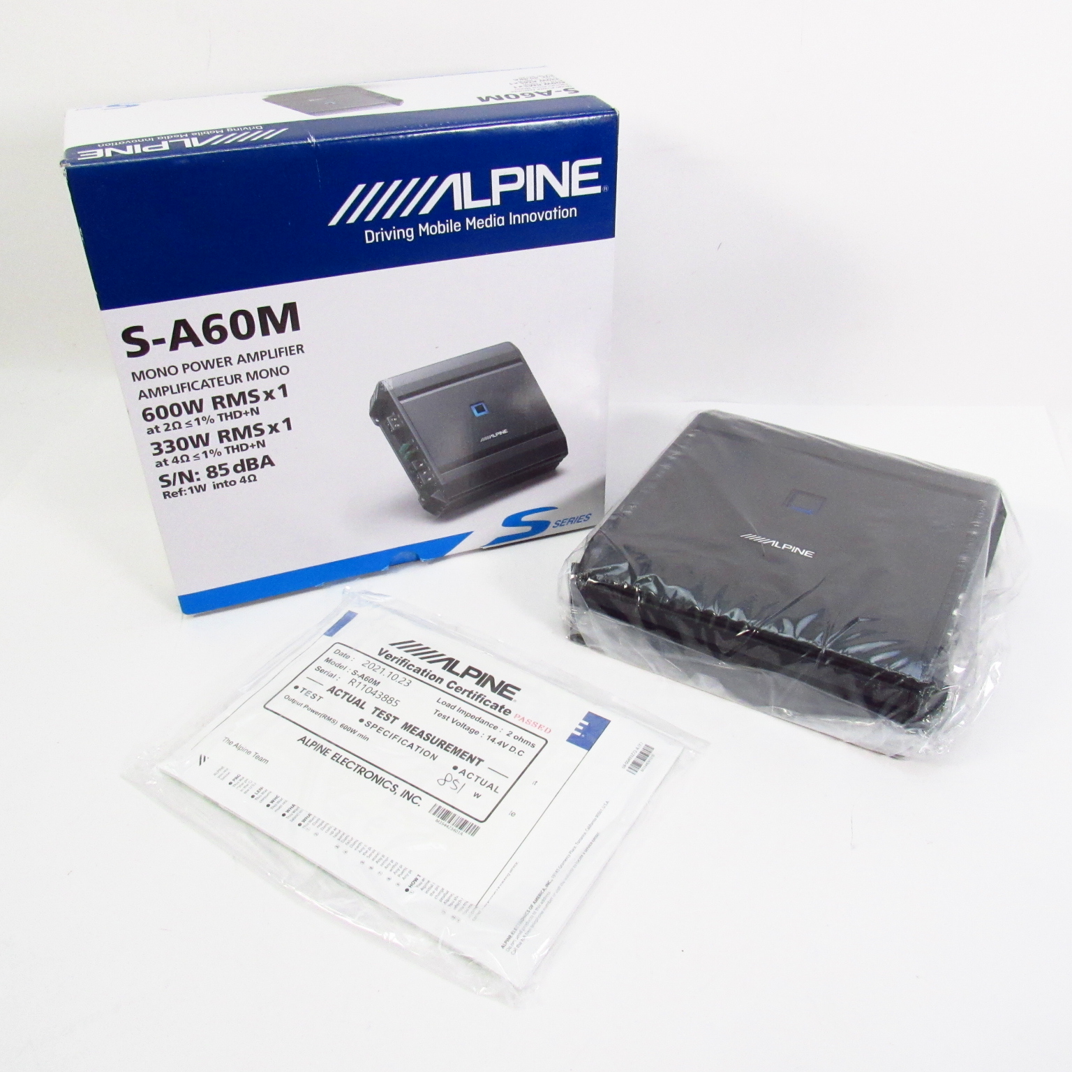 Alpine S-A60M Car Audio class-D Mono Subwoofer Power Amplifier