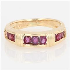 .63ctw Round Cut Ruby Channel-Set Band Ring 14k Yellow Gold Size 7.75