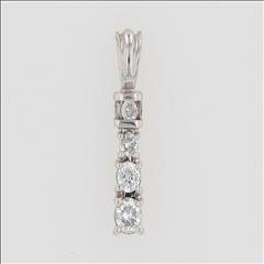 .50ctw Round Diamond Prong Set Pendant without Chain 14K White Gold 1. ...