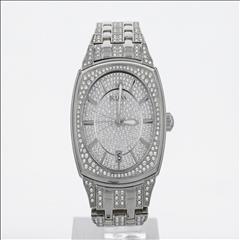 Bulova Phantom Crystal Pavé Silver Dial Quartz Stainless Steel Men's ...