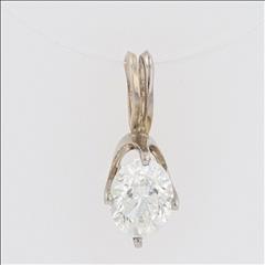 .52ct Round Cut Diamond Solitaire Pendant without Chain 14k White Gold