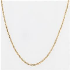 1.9mm Rope Link Chain 26" Necklace 14K Yellow Gold Peru 7.15 Grams