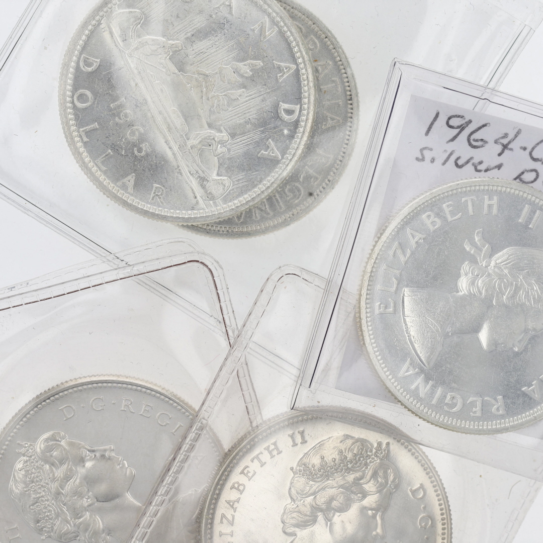 Multiple Years Canadian Silver Dollar Elizabeth II 80% Silver Set of 5 ...