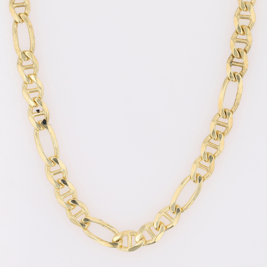 5mm Figarucci Link Chain 20" Necklace 10k Yellow Gold Italy 16.17 Grams