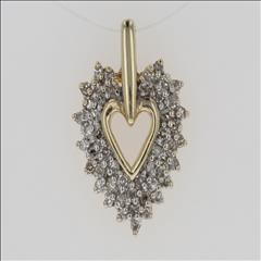 .40ctw Round Cut Diamond Cluster Heart Pendant without Chain 10k Multi ...