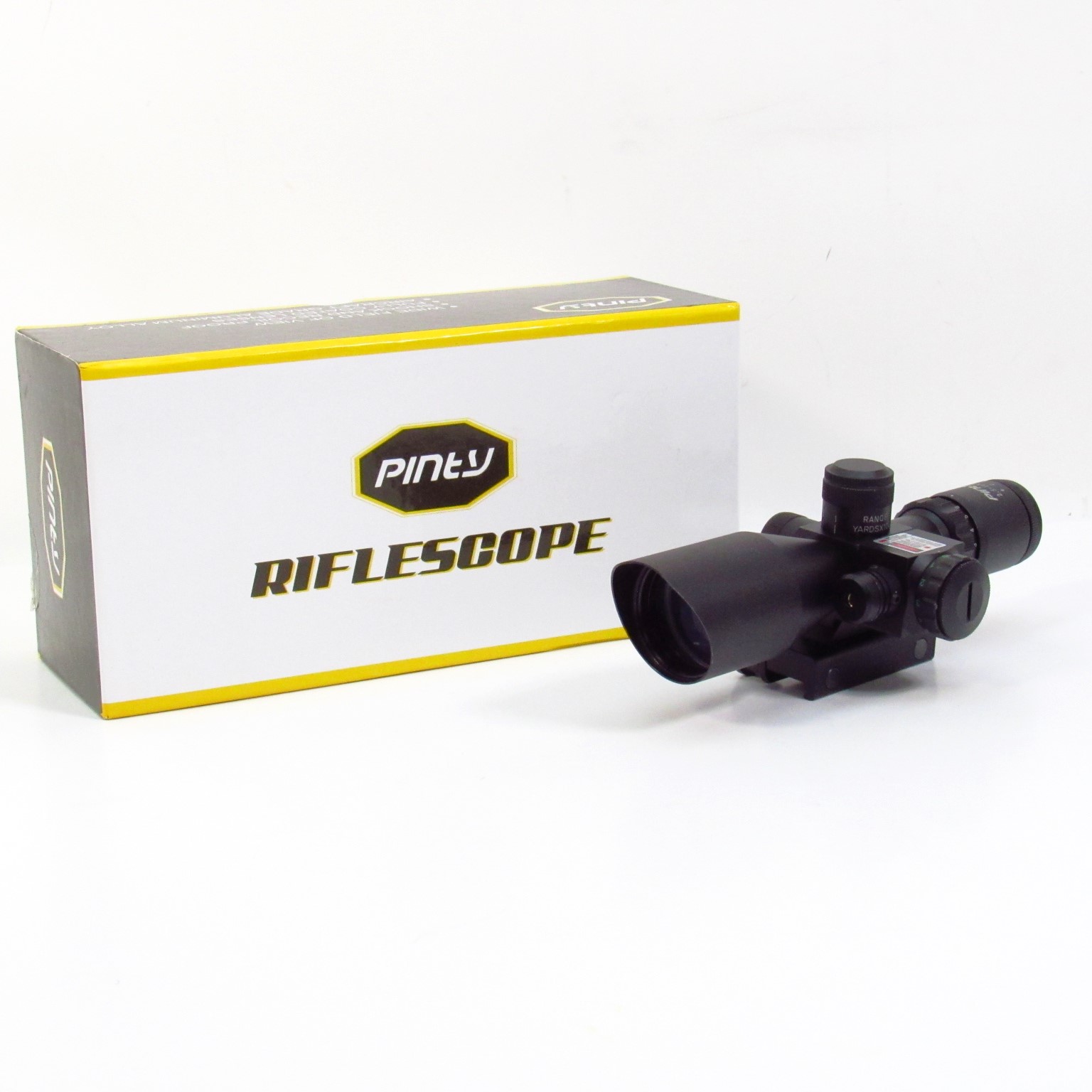 Pinty 2.5-10x40 Illuminated Red/Green Mil-Dot Tactical Scope - Black