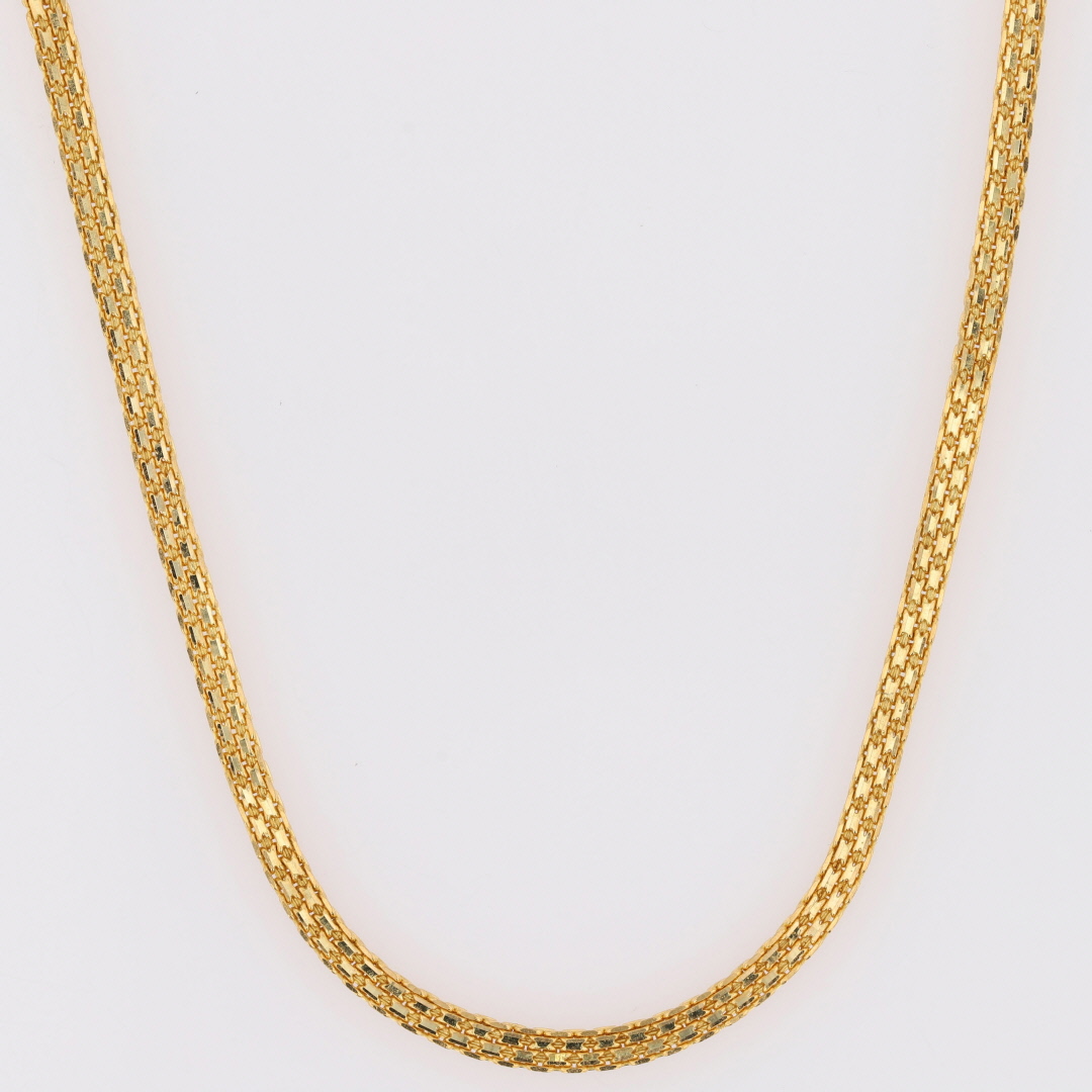 2.7mm Bismarck Link Chain 25.5" Necklace 21k Yellow Gold 13.53 Grams