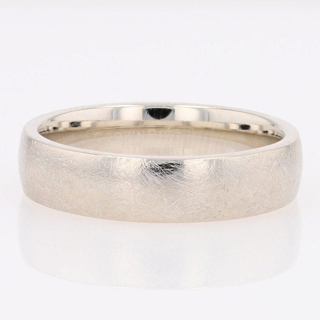 Crown Ring 5.3mm Brushed Wedding Band Ring 14k White Gold 7.62 Grams ...