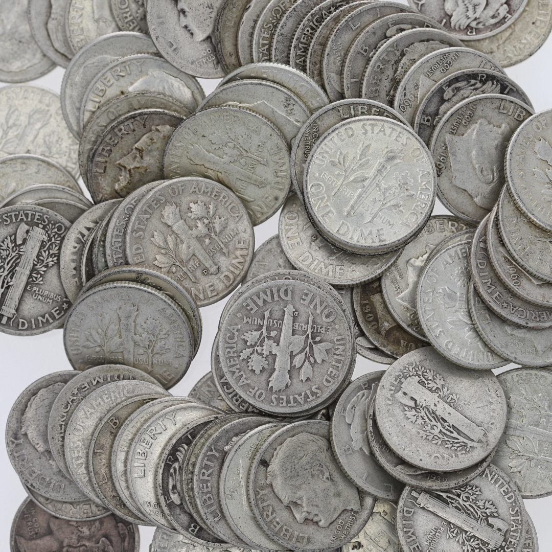 Multiple Years Silver Roosevelt and Mercury Dimes Set of 111 US Coins