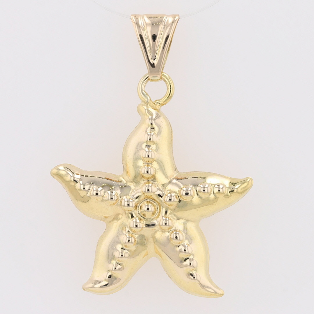 35mm Polished Starfish Pendant without Chain 14k Yellow Gold Italy 2.79 ...