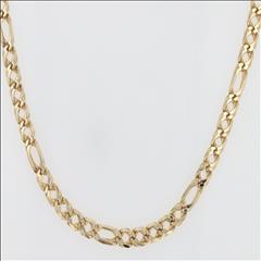 5.7mm Fancy Figaro Link Chain 20" Necklace 14K Yellow Gold Italy 33.43 ...