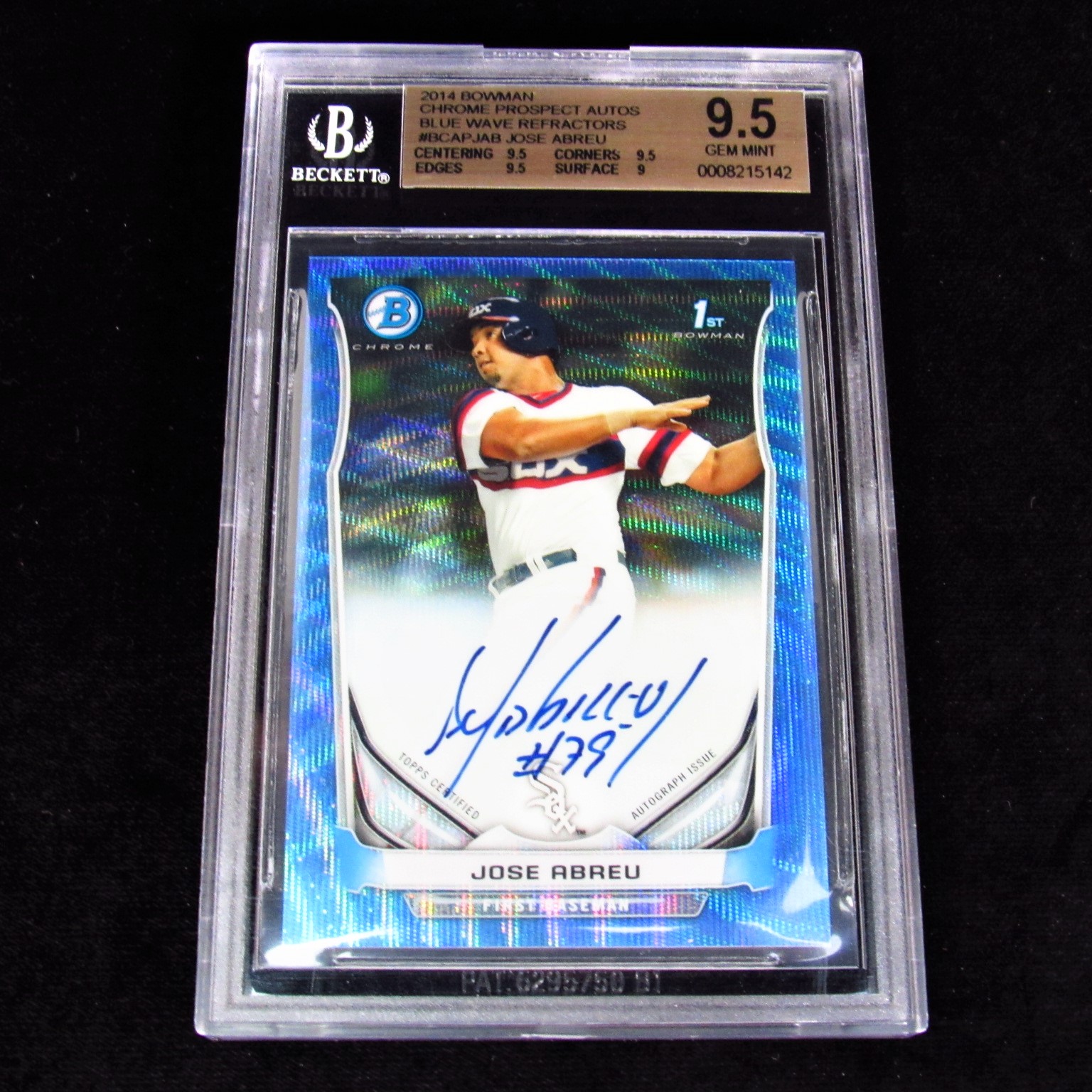 Jose Abreu BCAP-JAB Autographed Topps White Sox Beckett Gem Mint 9.5 ...