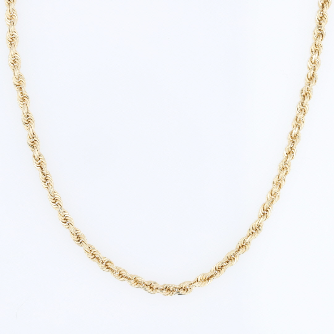 2.7mm Rope Link Chain 30.25" Necklace 10k Yellow Gold 18.03 Grams