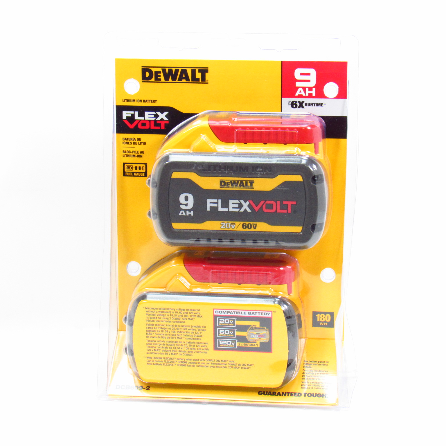 DeWalt Tools DCB609-2 FlexVolt 20V/60V 9Ah/3Ah Lithium-ion Battery 2-Pack