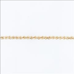 3.6mm Rope Link Chain 9.25" Bracelet 10K Yellow Gold Peru 2.79 Grams
