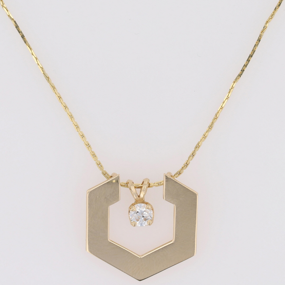 .22ct Round Diamond Solitaire Pendant and Jacket on 20" Necklace 14k ...