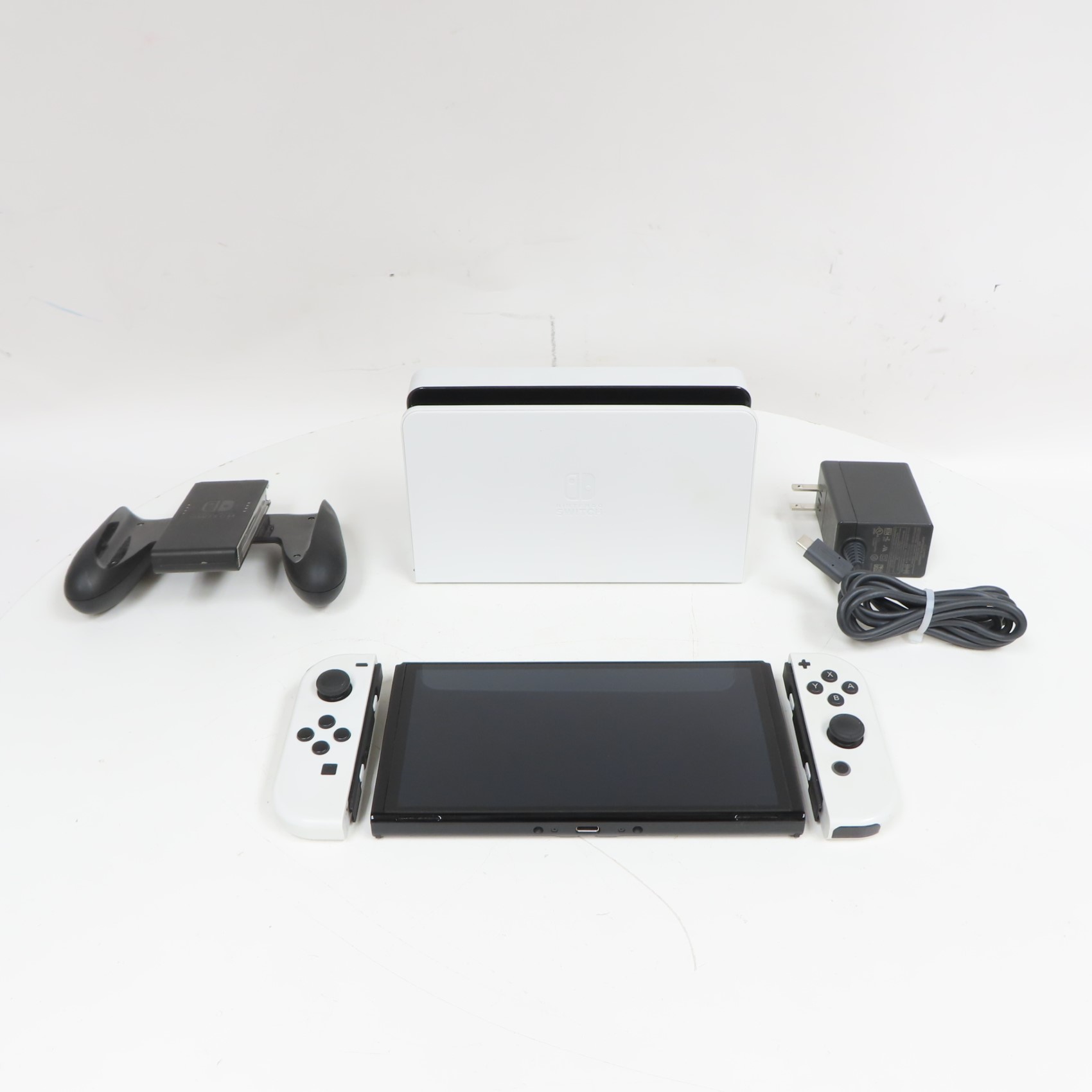 Nintendo HEG-001 Switch OLED 64GB Video Game Console - White Joycons (4348)