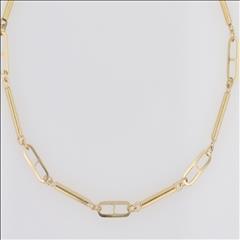 4mm Fancy Link Chain 18" Necklace 14k Yellow Gold 6.69 Grams