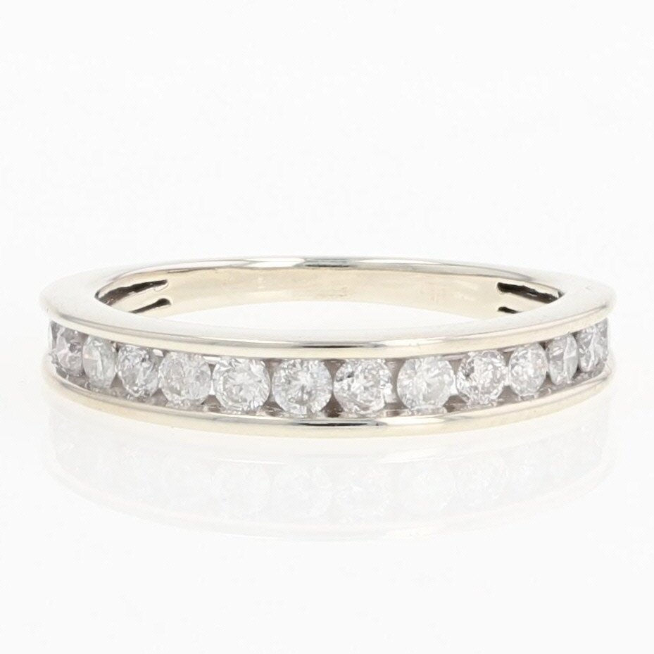 .49ctw Round Cut Diamond Channel-Set Wedding Band Ring 10k White Gold ...