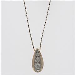 .32ctw Round Cut Diamond Channel-Set Pendant on 18" Necklace 14k Multi ...