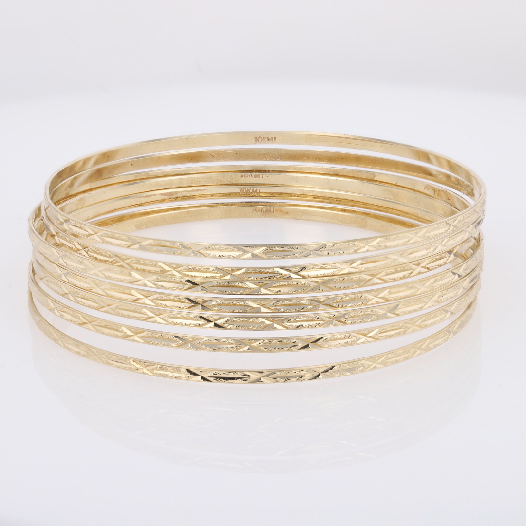 Bangle bracelet set 10k yellow gold store