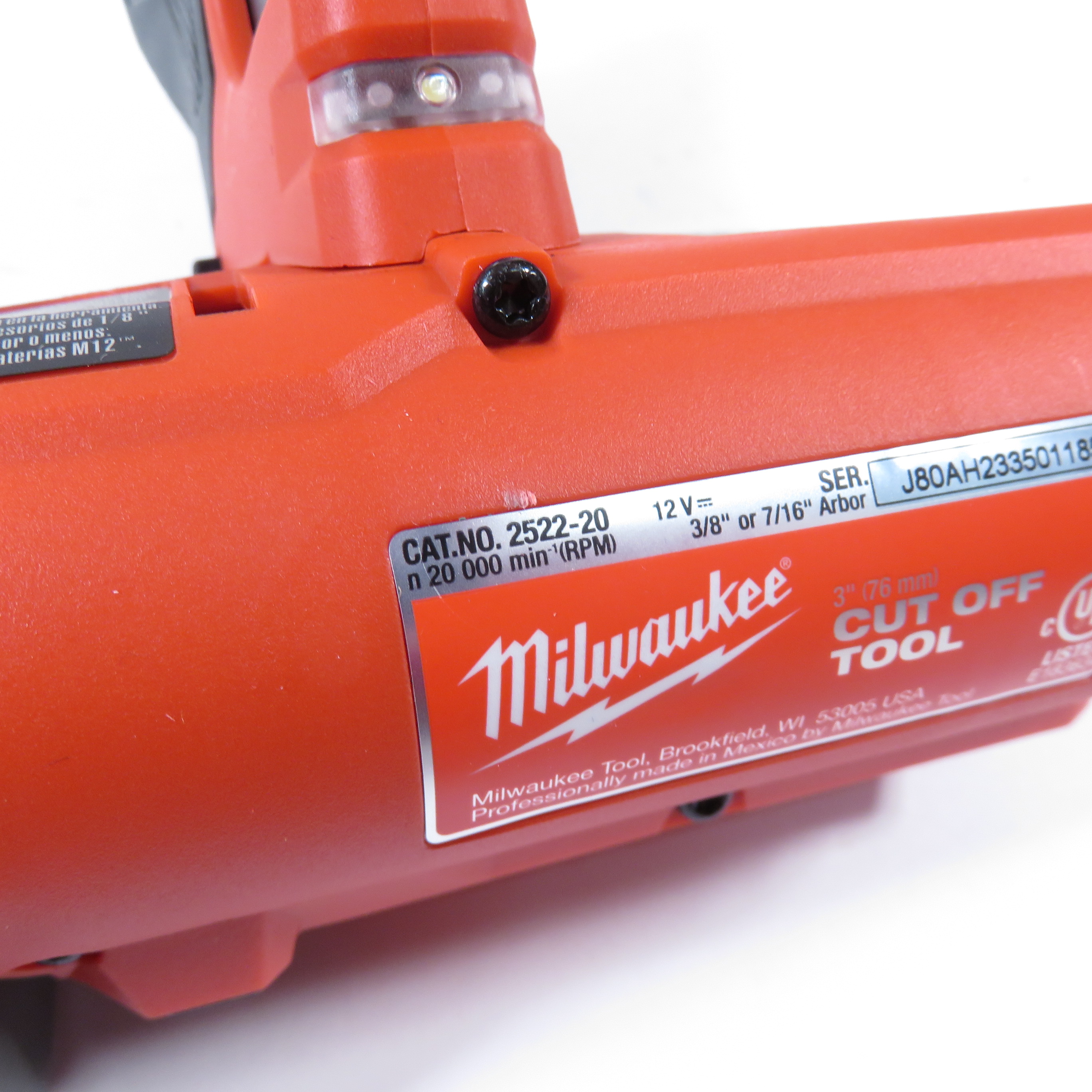 Milwaukee 2522-20 M12 FUEL 12-Volt Li-Ion Brushless Cordless 3" Cut Off Saw