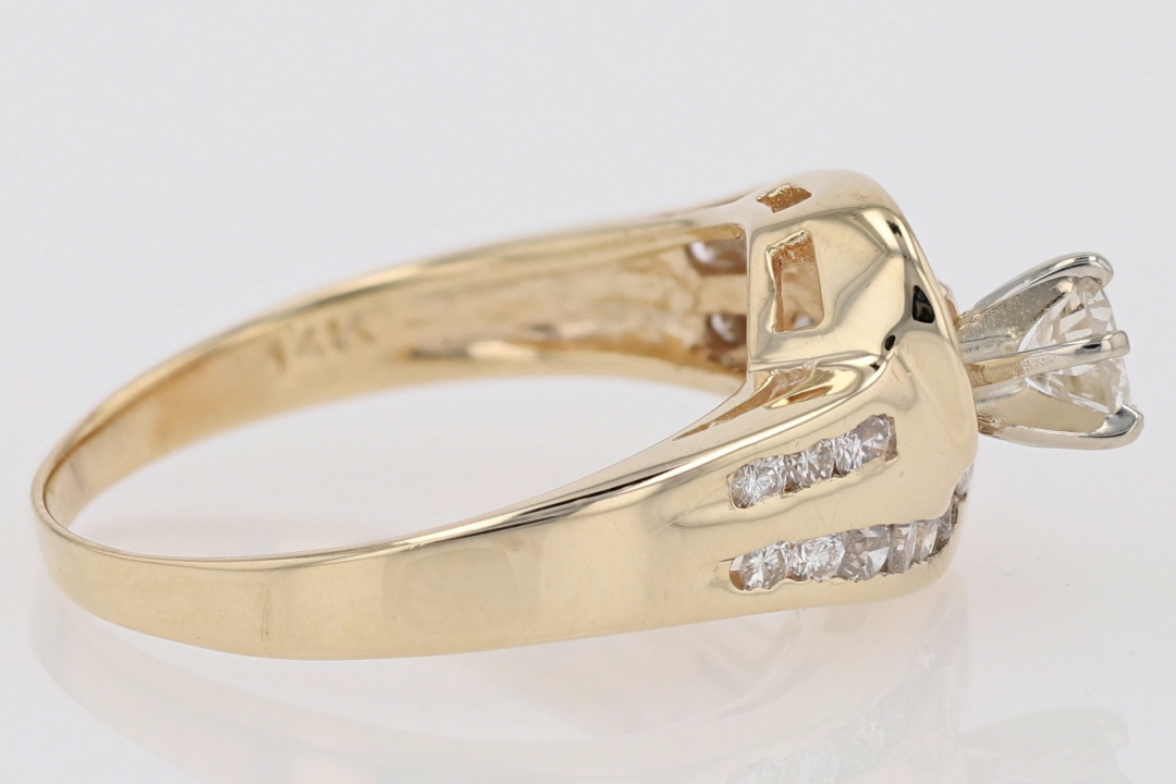 .51ctw Round Cut Diamond Prong Set Engagement Ring 14k Yellow Gold Size 7.5