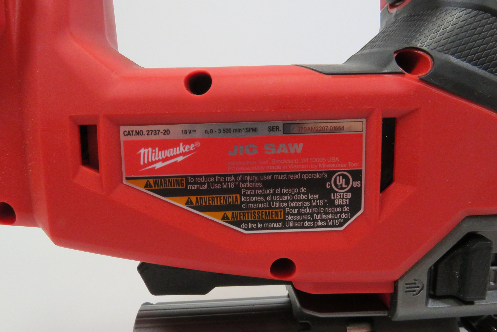 Milwaukee 2737-20 M18 FUEL 18-Volt Brushless Cordless Jig Saw