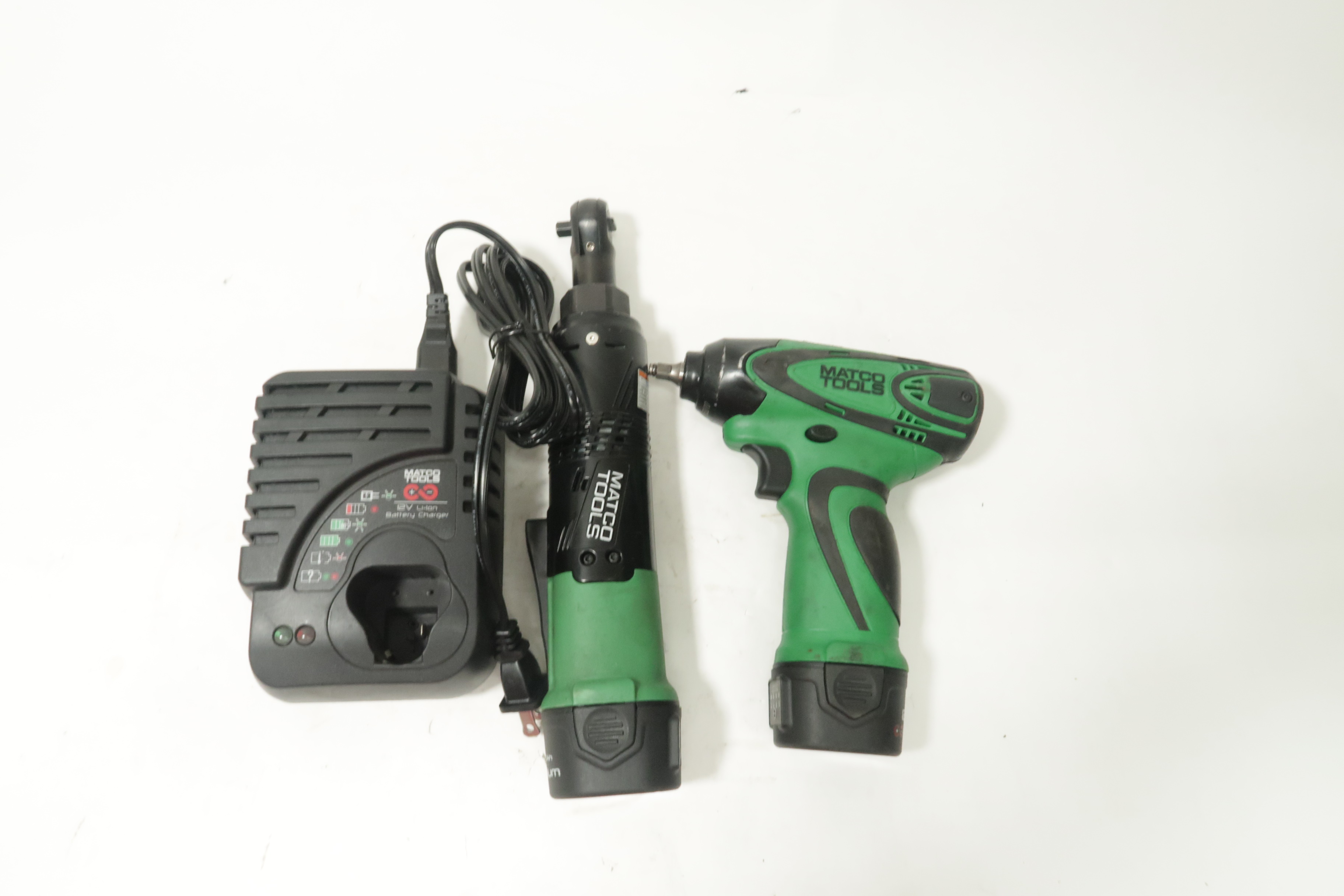 Matco 12V Cordless Infinium 1/4" Drive Ratchet and Impact Wrench Kit Green