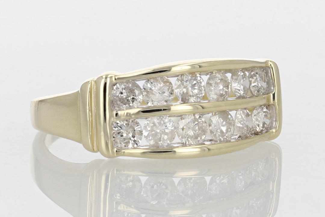 .68ctw Round Cut Diamond Channel-Set Band Ring 14k Yellow Gold Size 5.5