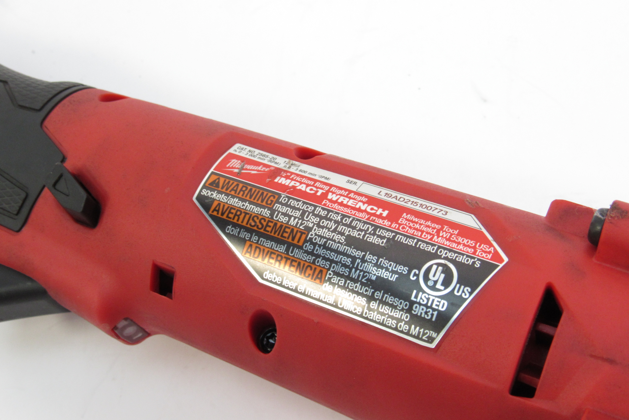 Milwaukee 2565-20 M12 12V Li-ion 1/2'' Friction Ring Right Angle Impact Wrench