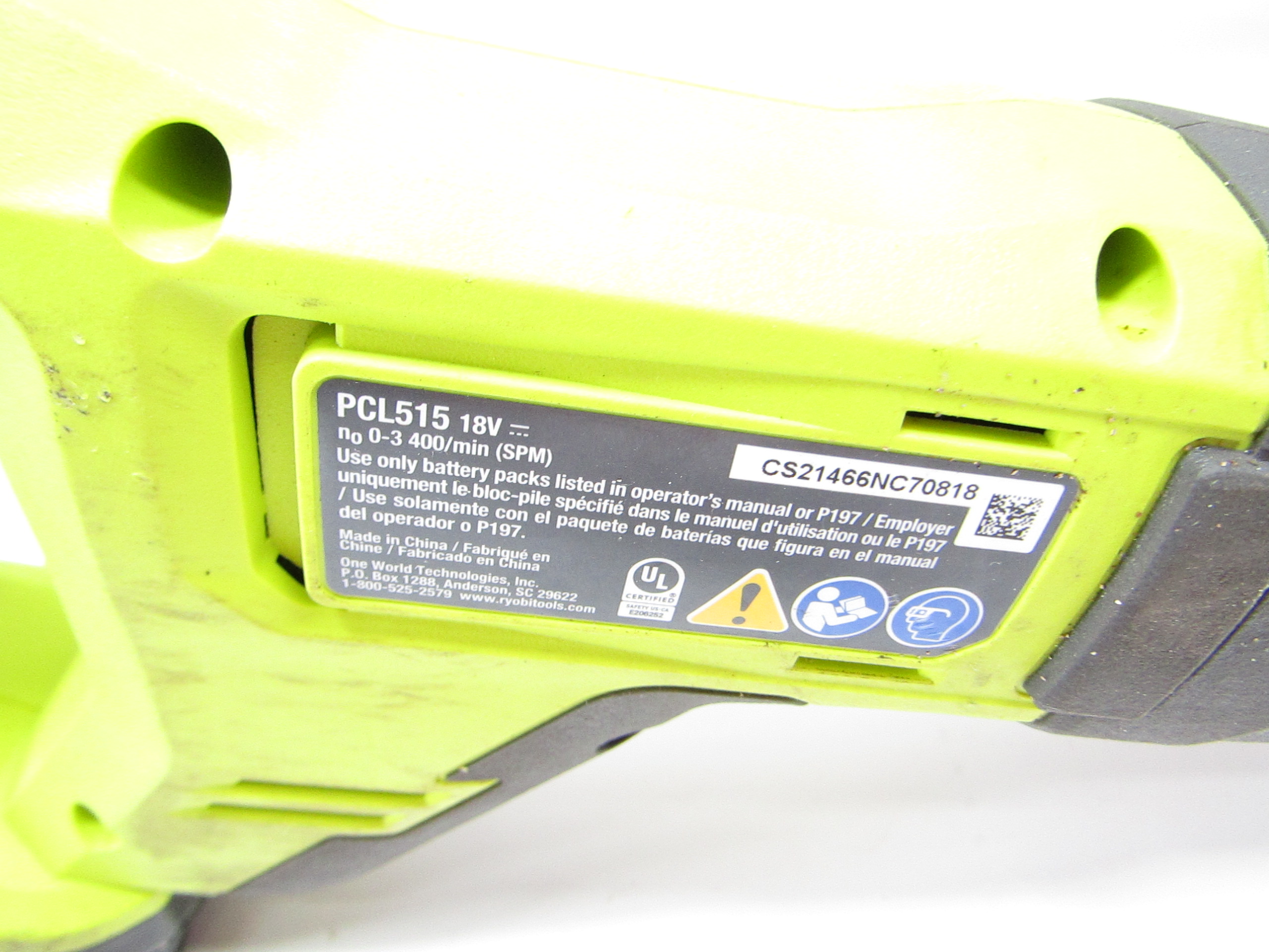 Ryobi ONE + 18 Volt Cordless Reciprocating Saw PCL515