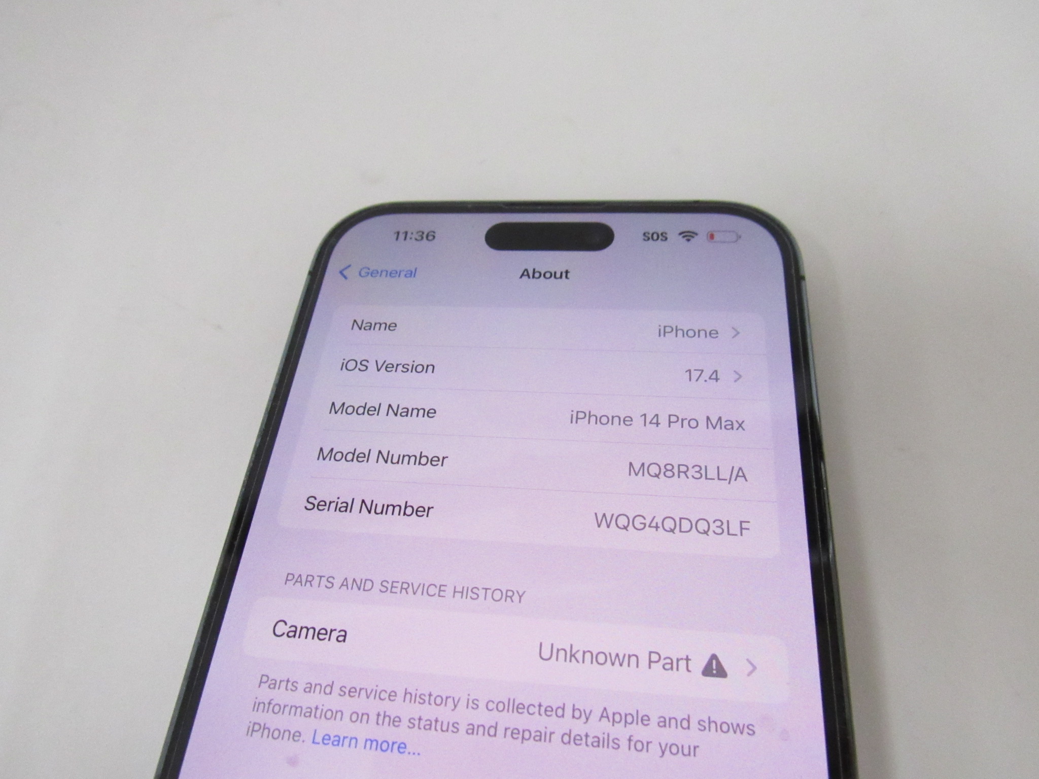 Apple iPhone 14 Pro Max A2651 MQ8R3LL/A 128GB Purple No SIM Restrictions