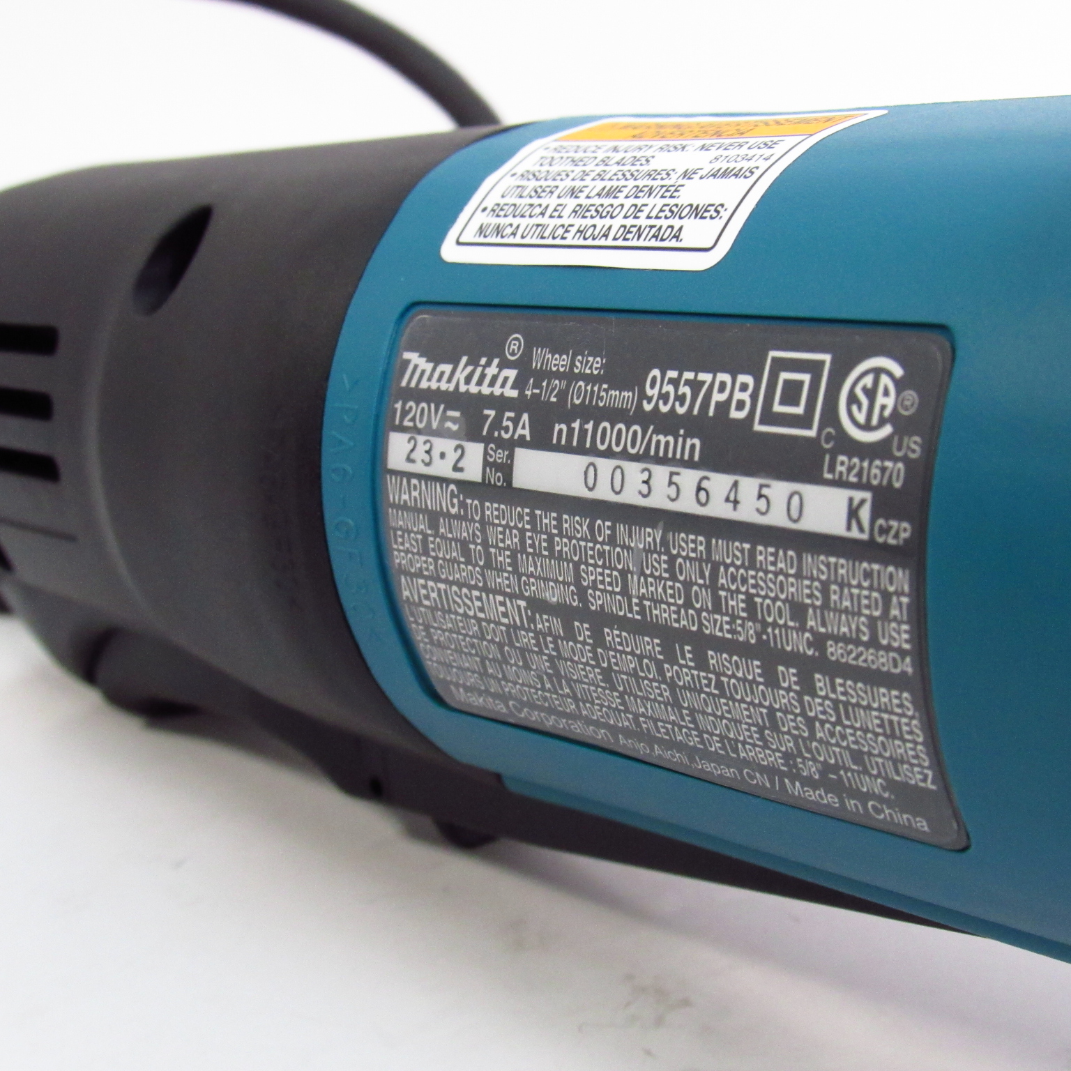 Makita 9557PB 4-1/2'' Corded Angle Grinder