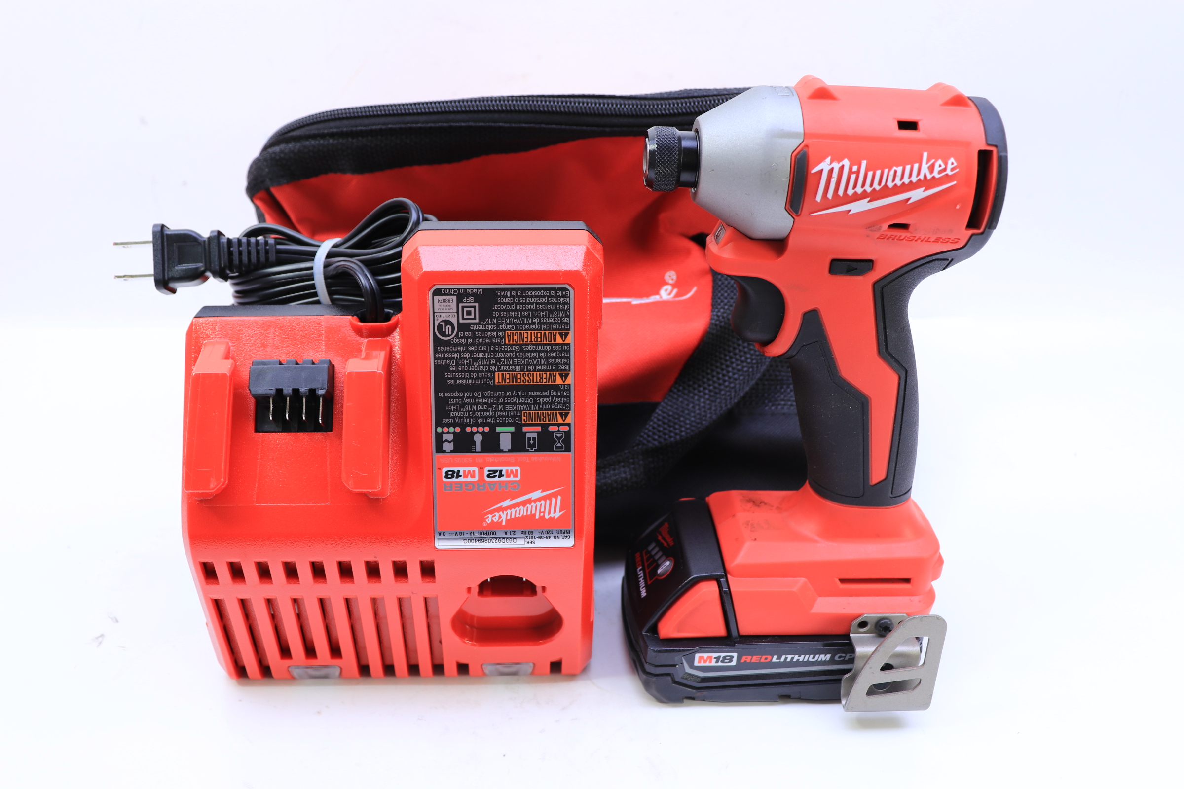 Milwaukee 3650-20 M18 18V Li-Ion Brushless Cordless 1/4" Compact Impact ...