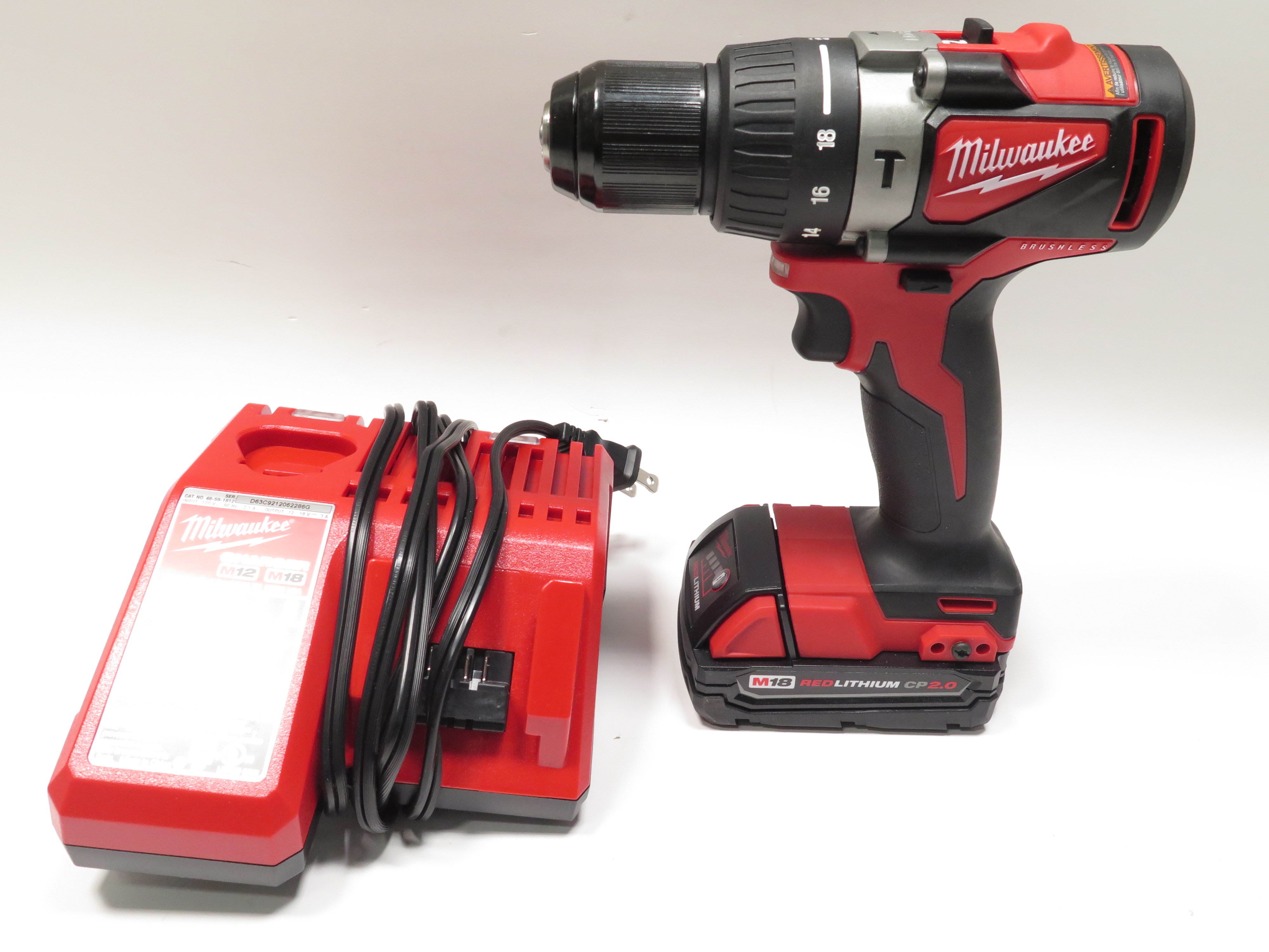 Milwaukee 2902-20 M18 18V Lithium-Ion Brushless 1/2" Compact Hammer ...