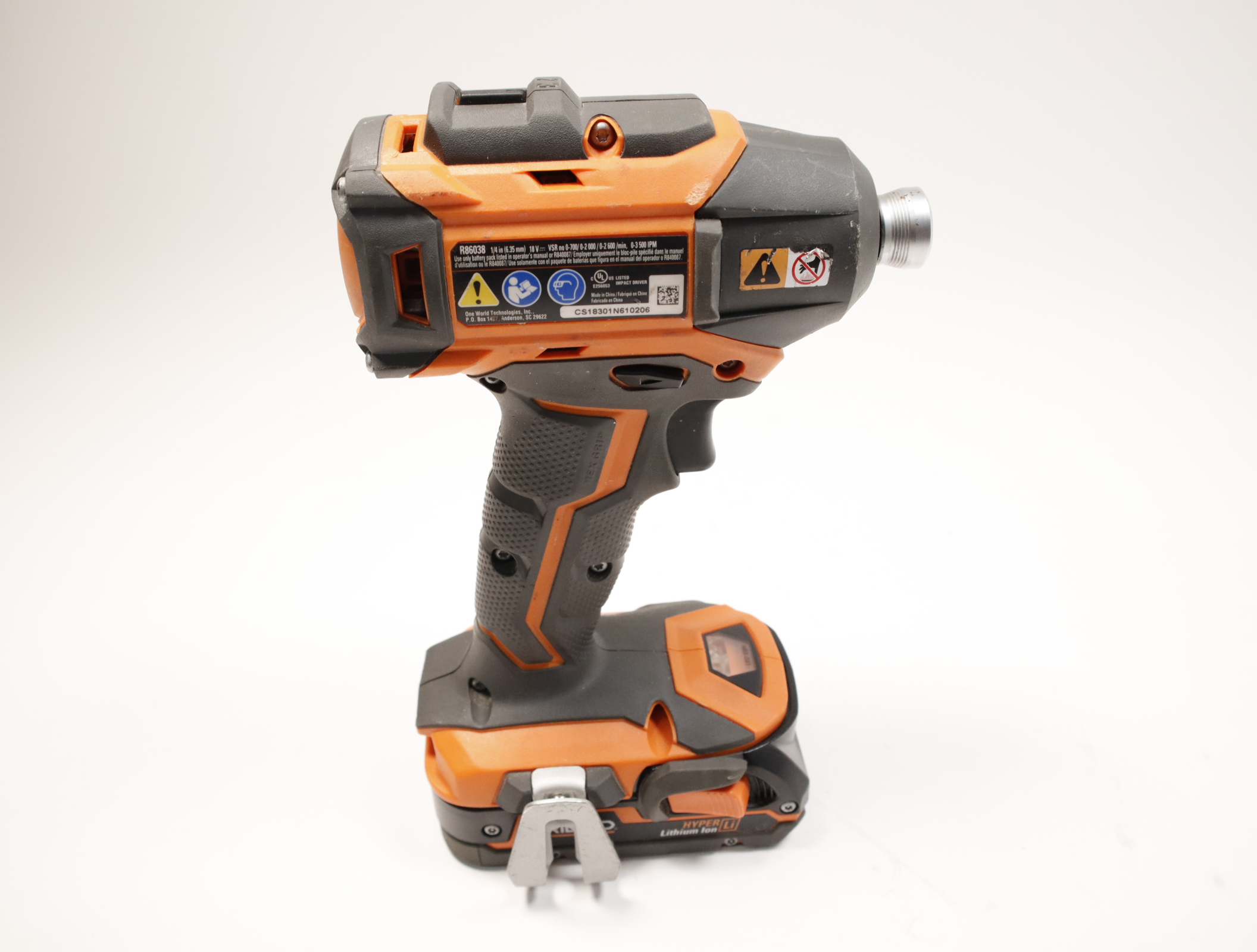 Ridgid R86038 1/4" 18V Cordless Impact Driver Tool/Battery Only