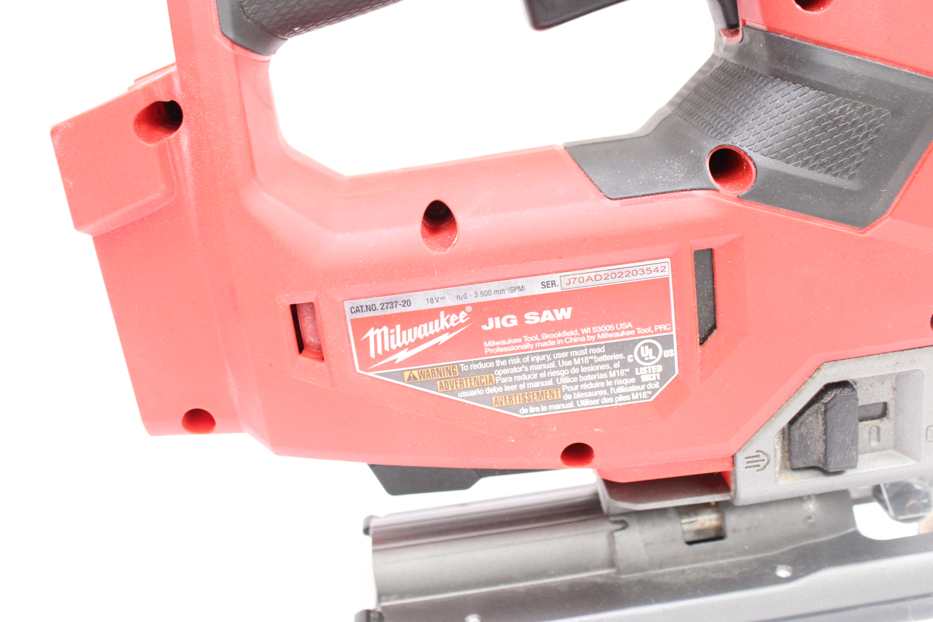 Milwaukee 2737-20 M18 FUEL Red Lithium Brushless Cordless Jig Saw 5551