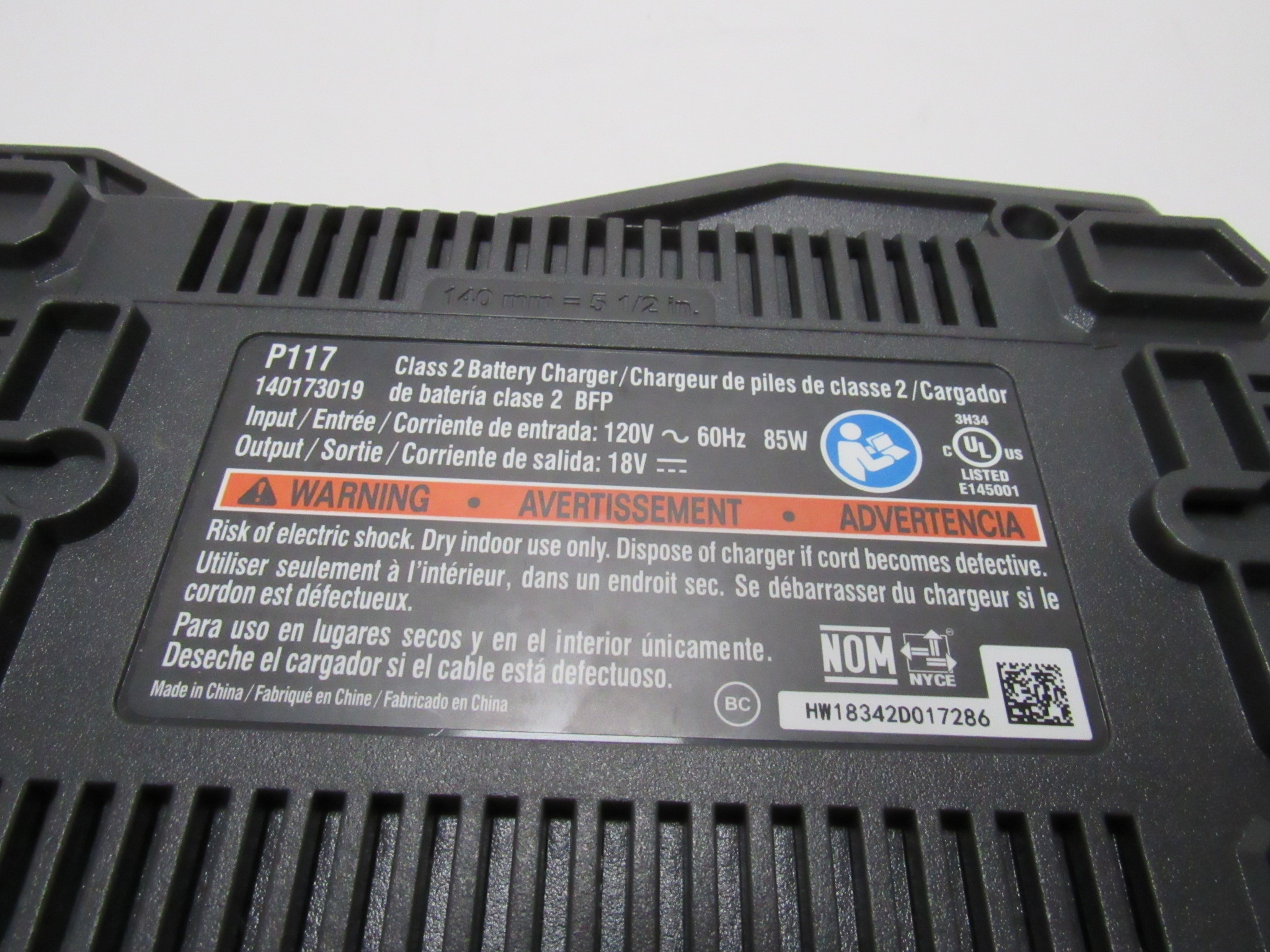 Ryobi P117 30 Minute Battery Charger