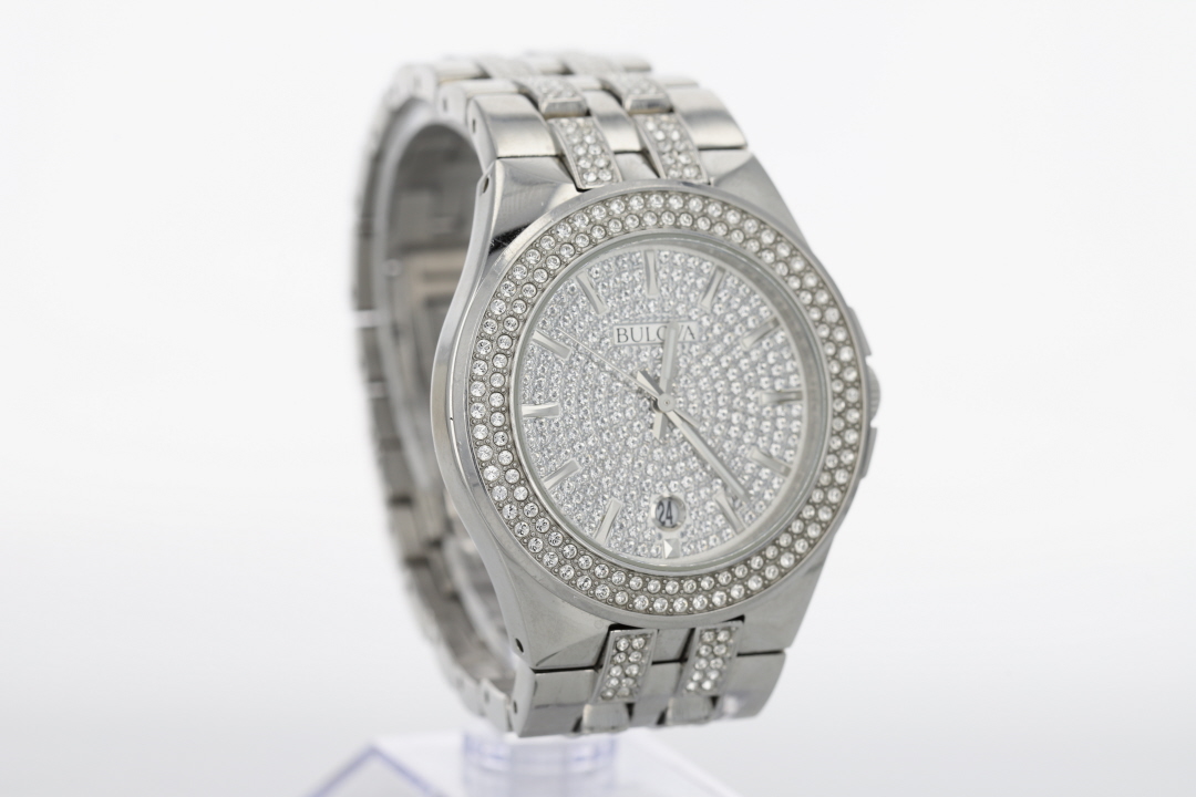 Bulova Phantom Crystal Pavé Silver Dial Quartz Stainless Steel Men's ...
