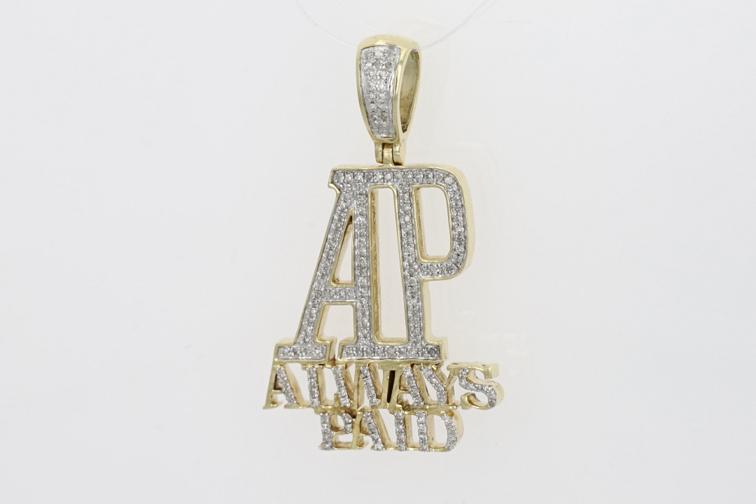 .28ctw Diamond "AP Always Paid" Pendant w/o Chain 10k Multi-Tone Gold 6 ...