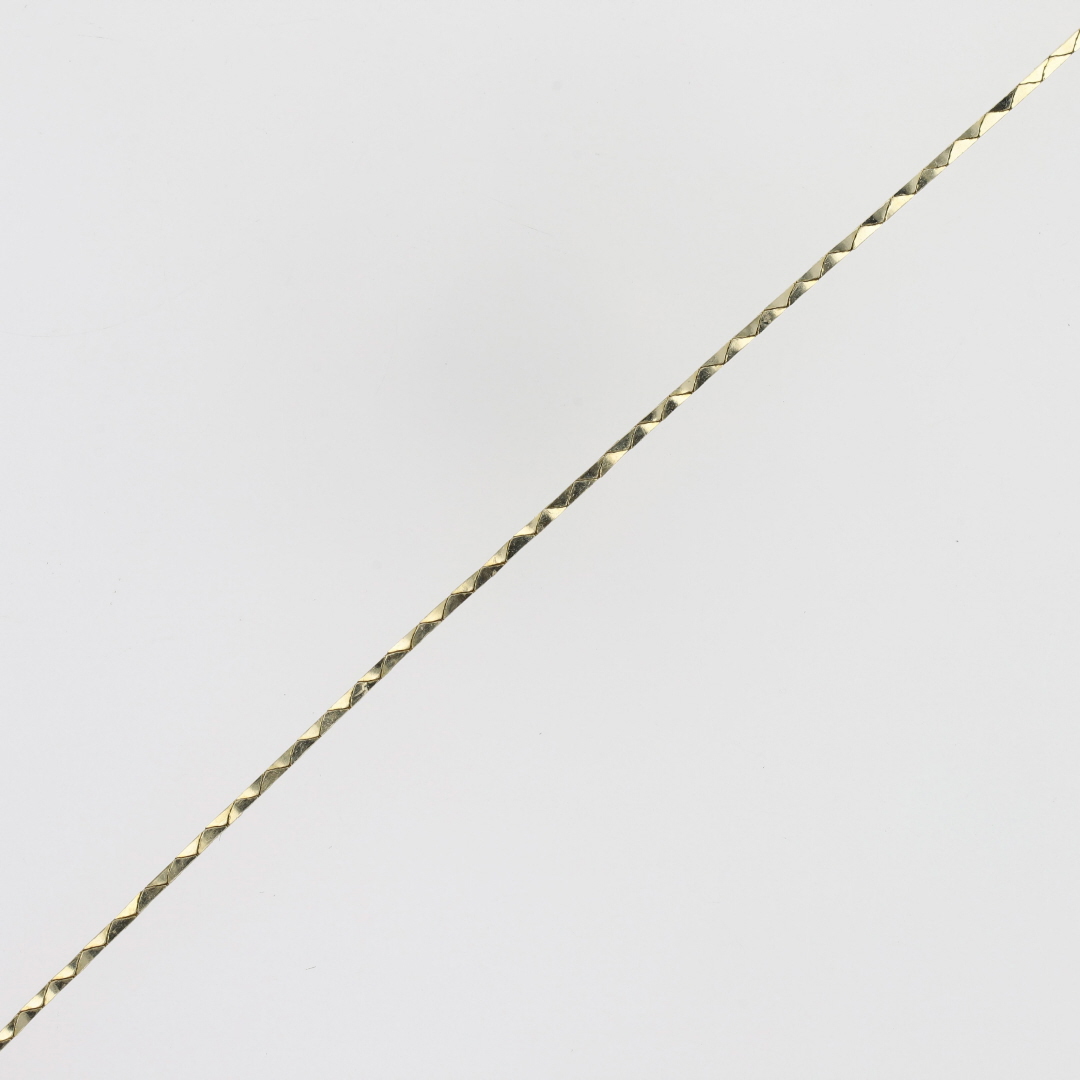 .5mm Cobra Link Chain 24.5" Necklace 14k Yellow Gold Italy 2.02 Grams