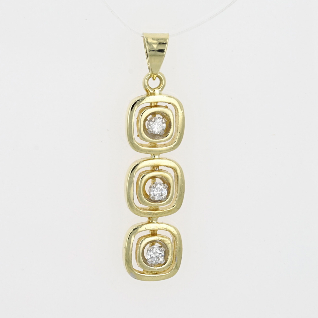 .20ctw Round Cut Diamond Statement Pendant without Chain 18k Yellow Gold