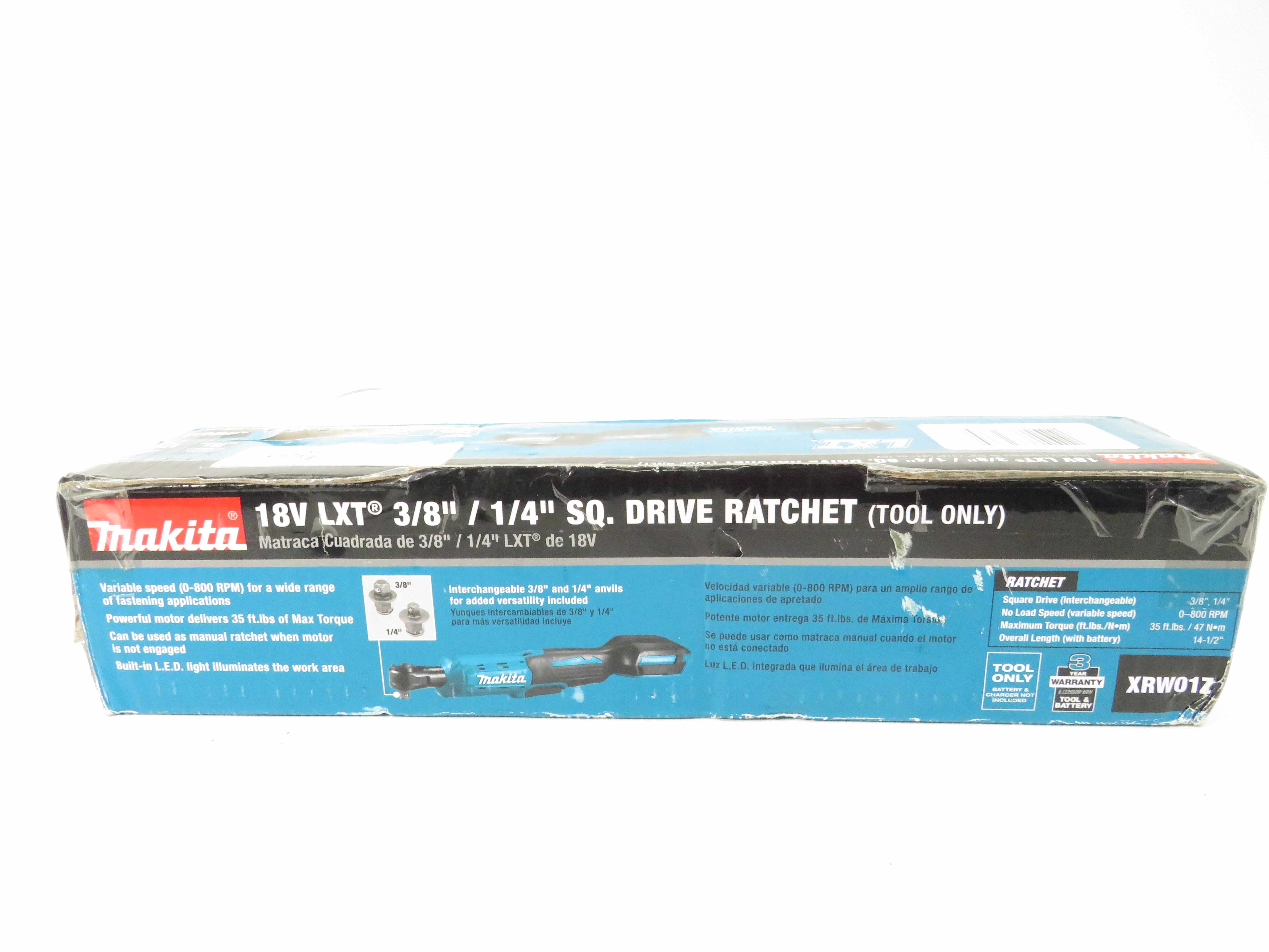 Makita USA Inc. Cordless 18v LXT 3/8" Square Drive Ratchet XRW01Z 1719