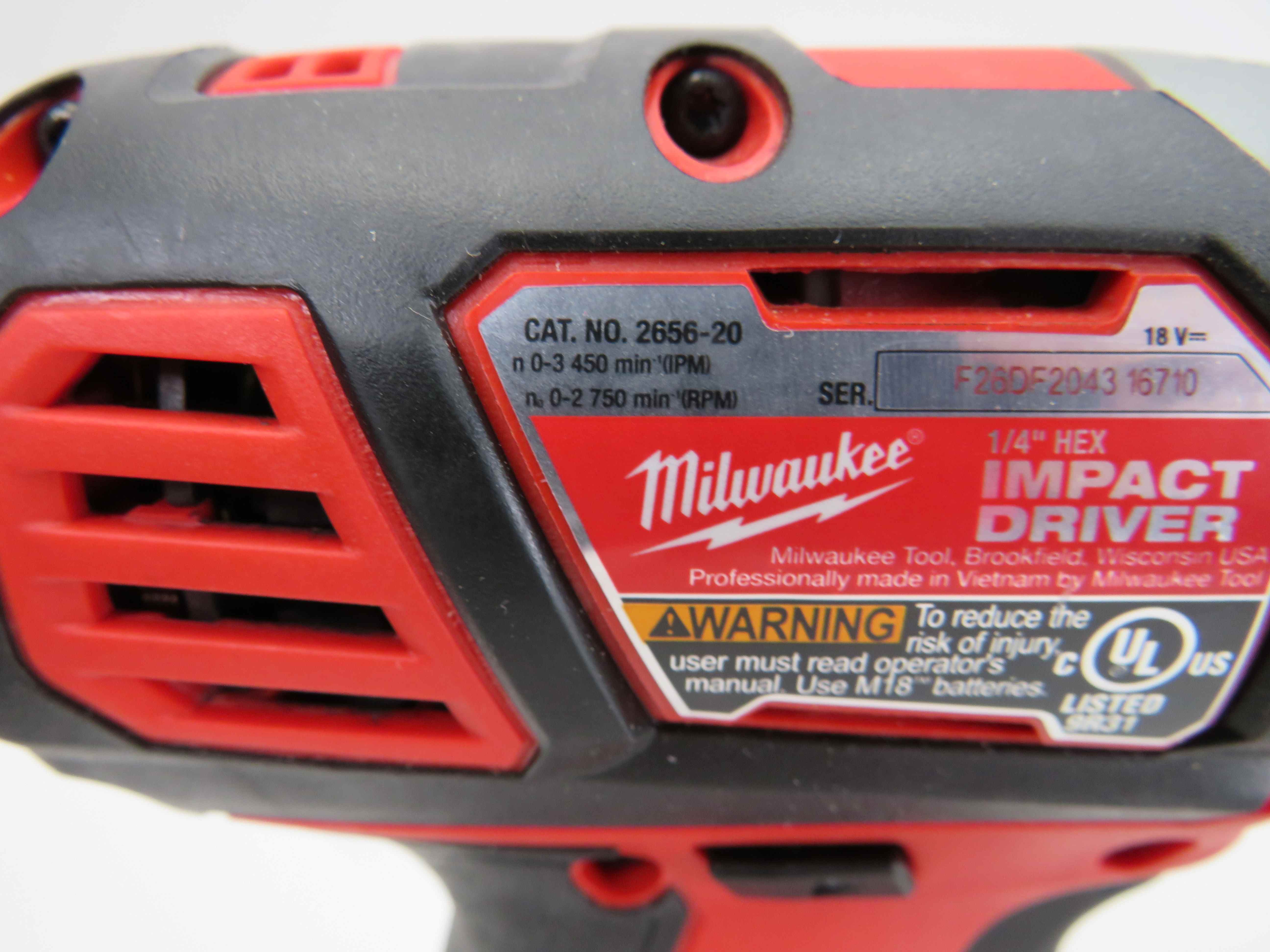 Milwaukee M18 Cordless 2656-20 Impact Driver 2606-20 Drill Driver 2 ...