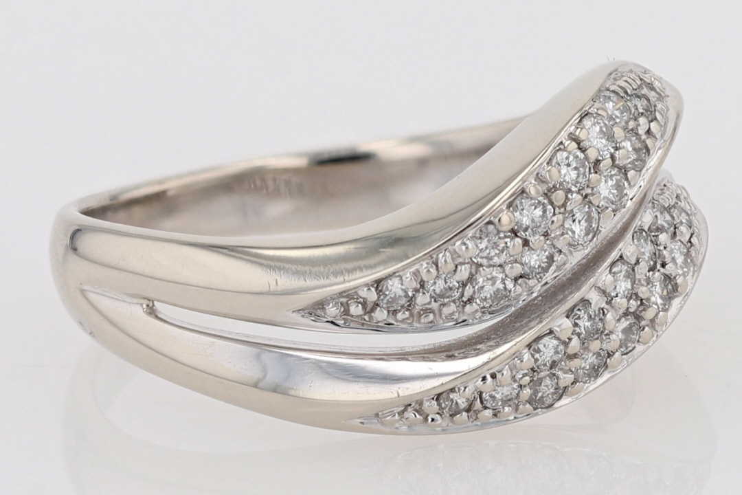 .33ctw Round Diamond Cluster Split-Shank Statement Ring 14k White Gold ...