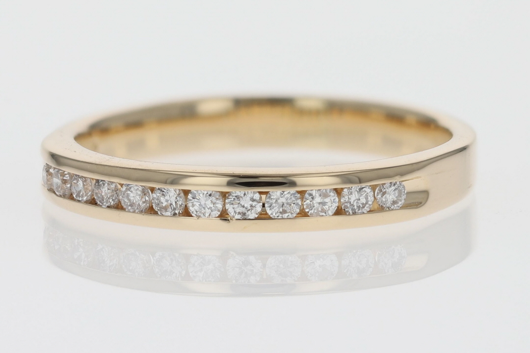 .25ctw Round Cut Diamond Channel-Set Wedding Band Ring 14k Yellow Gold ...