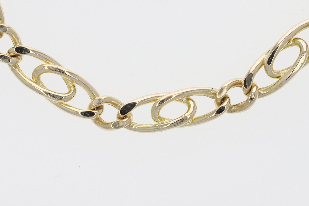 4.4mm Fancy Figaro Link Chain 24.25" Necklace 14k Yellow Gold 10.10 Grams
